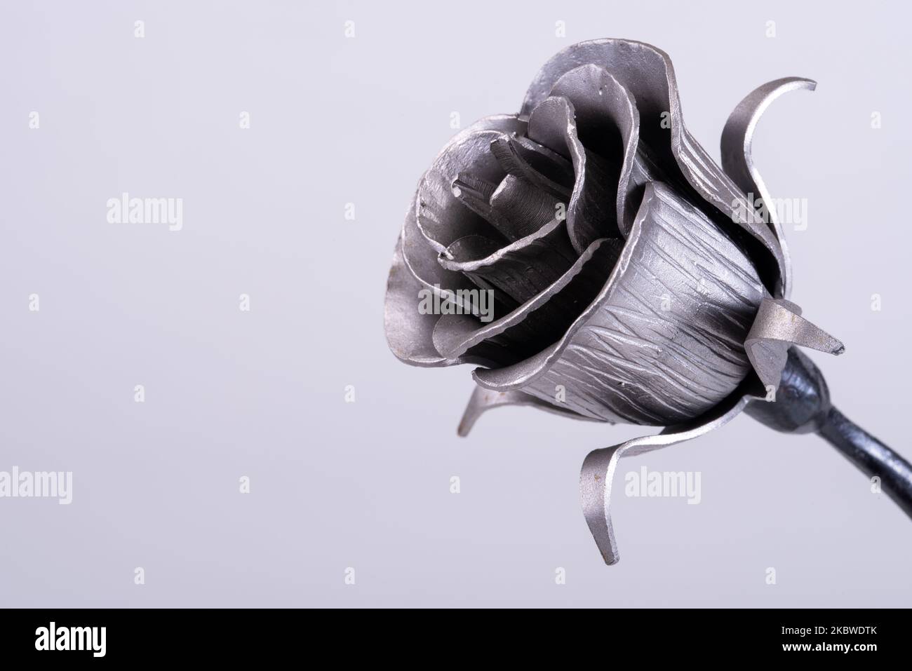 Closeup of a hand forged wrought iron rose Stock Photo - Alamy