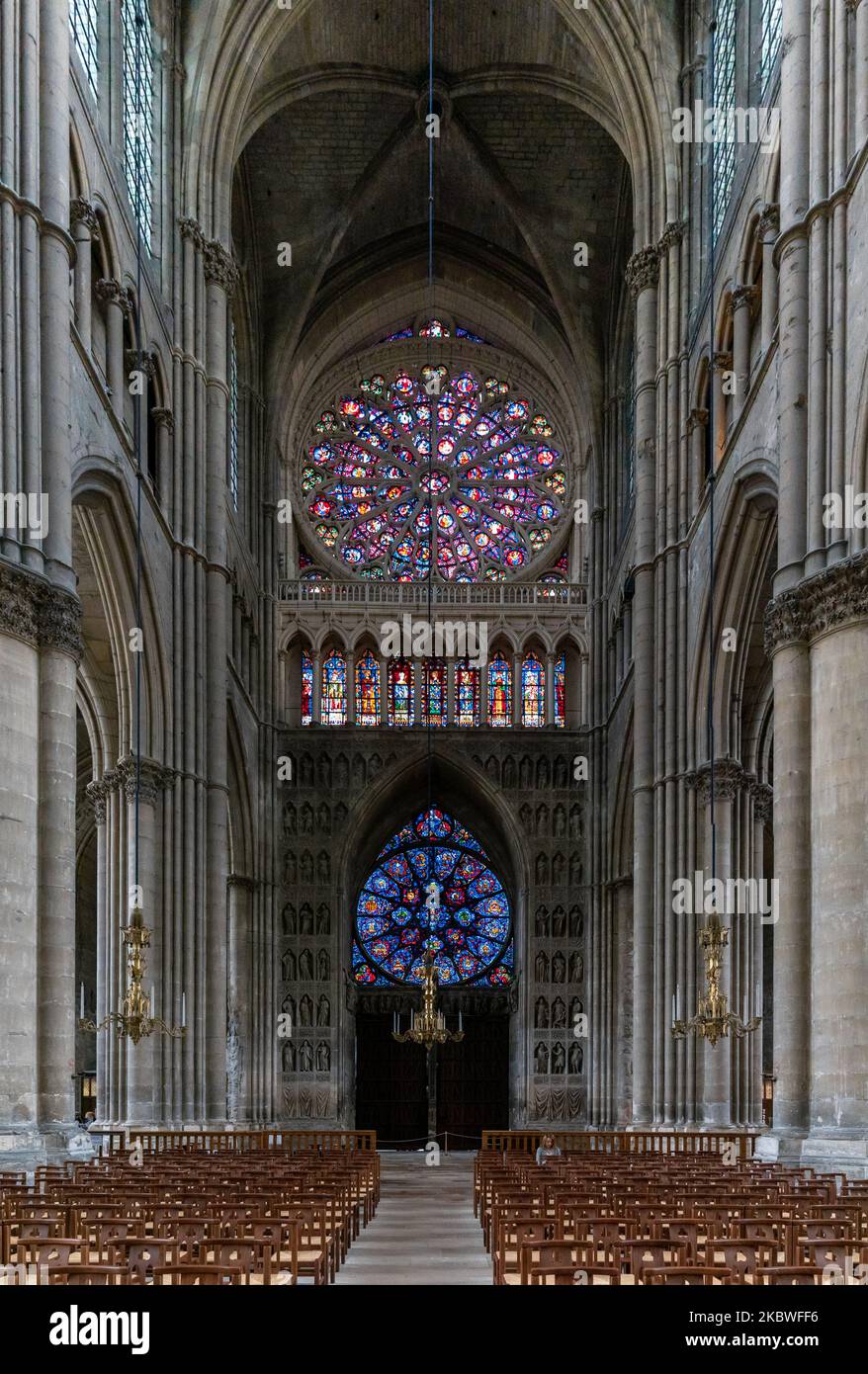 Reims, France- 13 September, 2022: view of the reverse side of the West ...