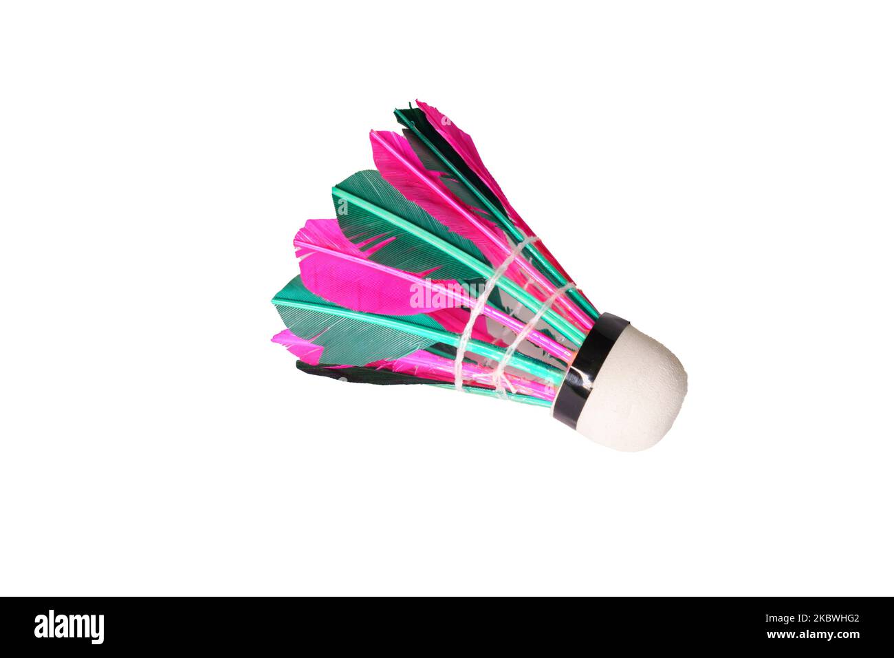 Colorful feather shuttlecock badminton isolated on white Stock Photo ...