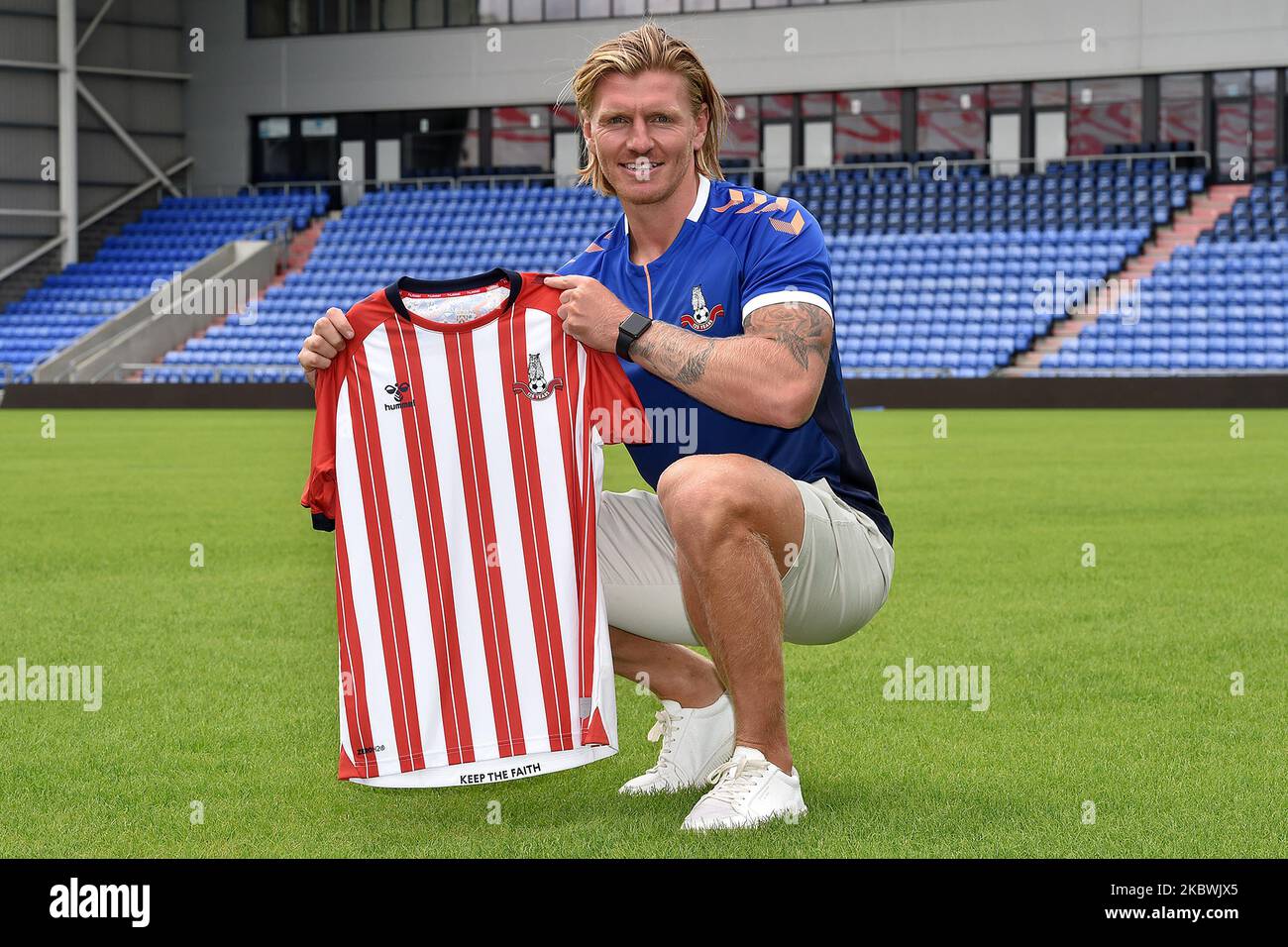 Carl Piergianni at Boundary Park after signing on for another two years ...