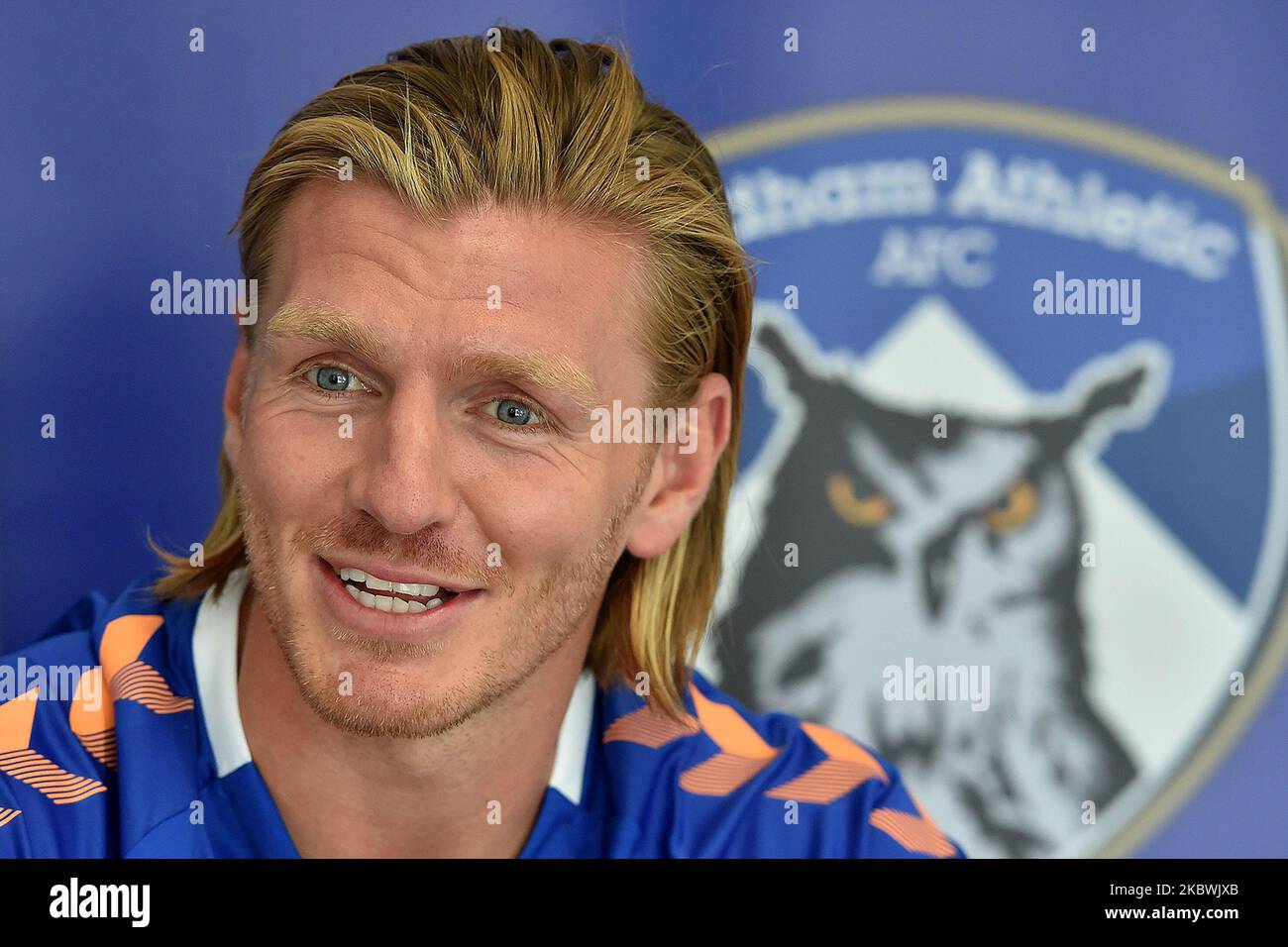 Carl Piergianni at Boundary Park after signing on for another two years ...