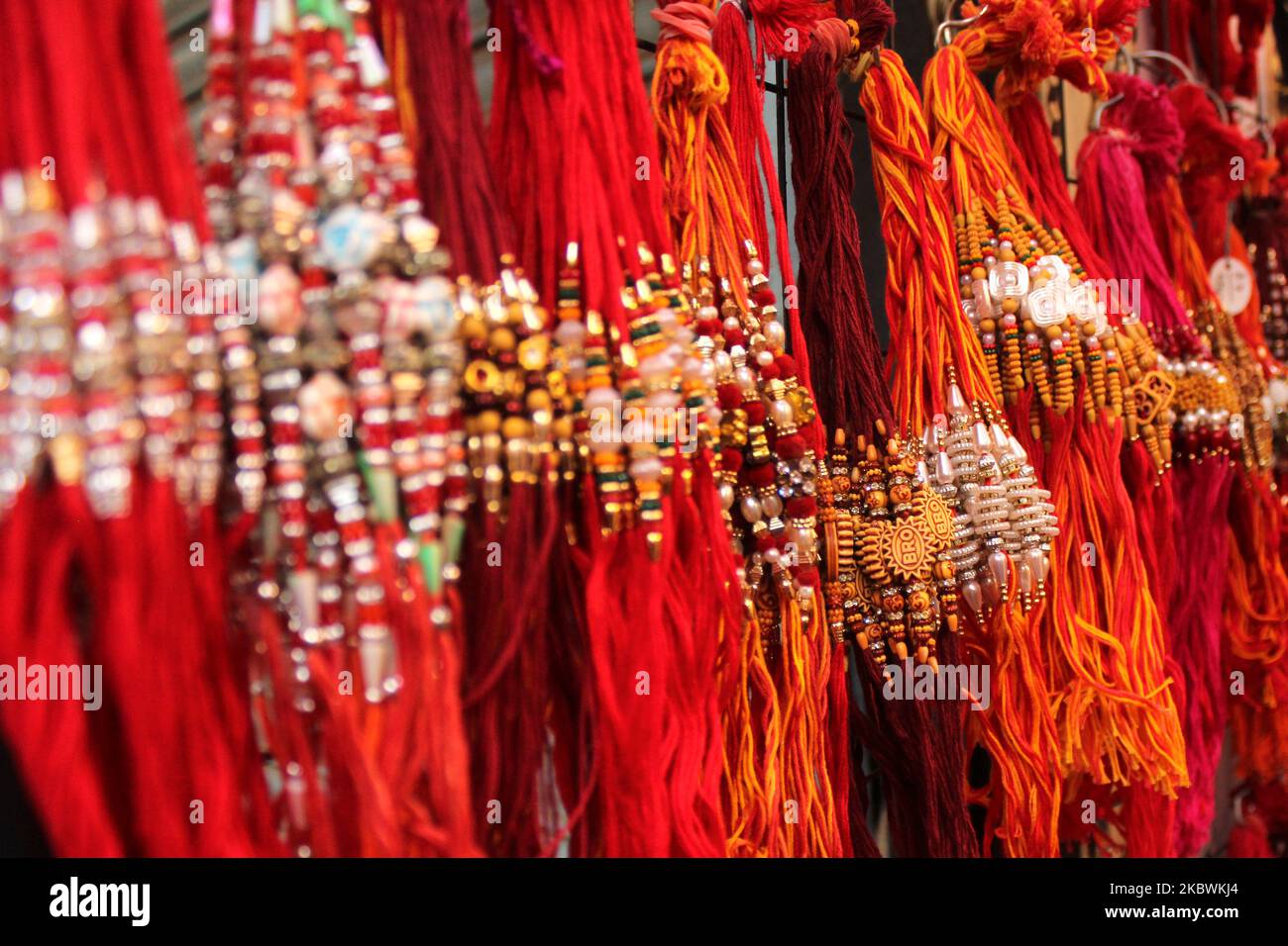 Rakhi's (sacred thread) up for sale at the Sadar Bazar market ahead of ...