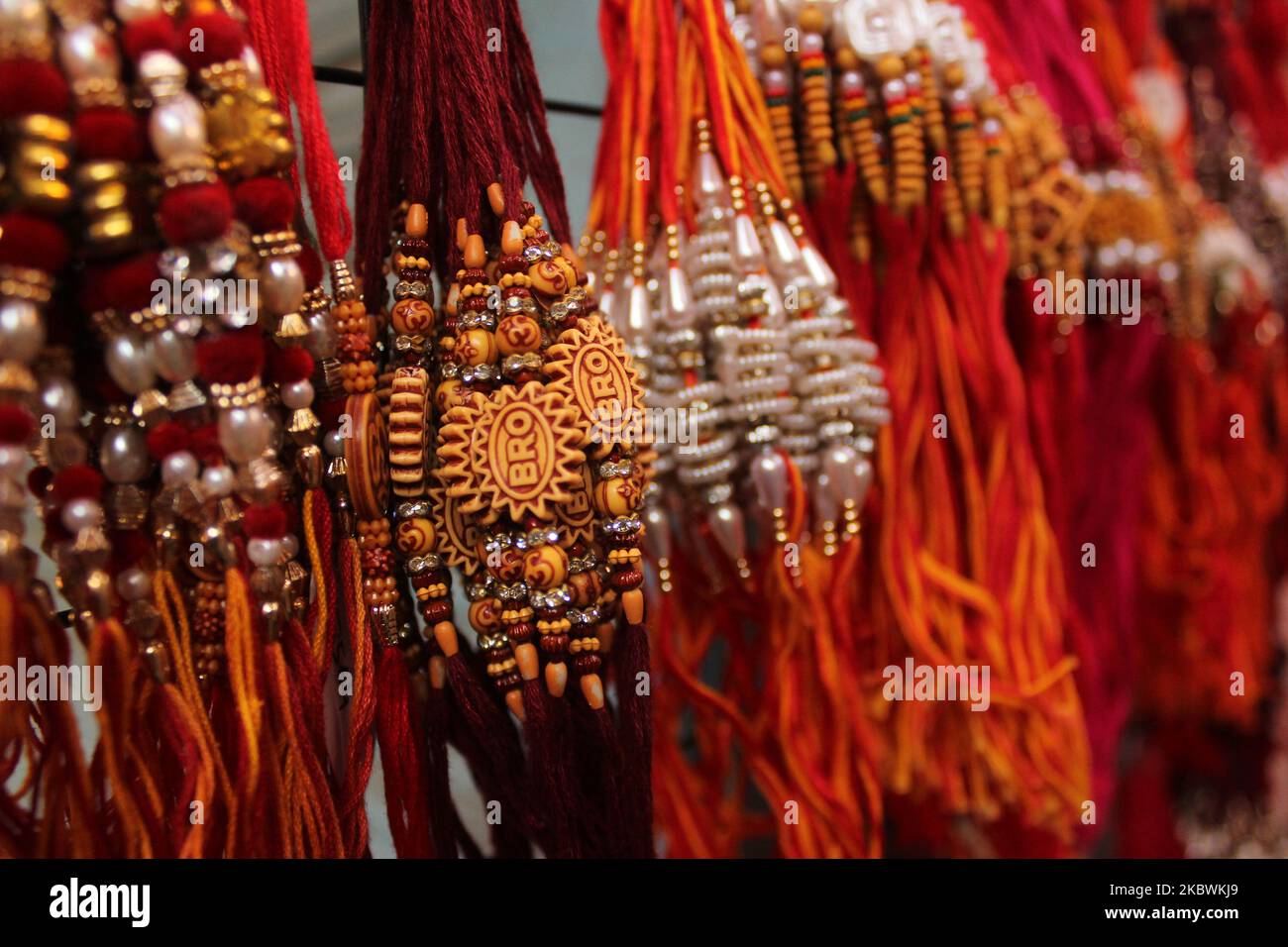 Rakhi's (sacred thread) up for sale at the Sadar Bazar market ahead of ...