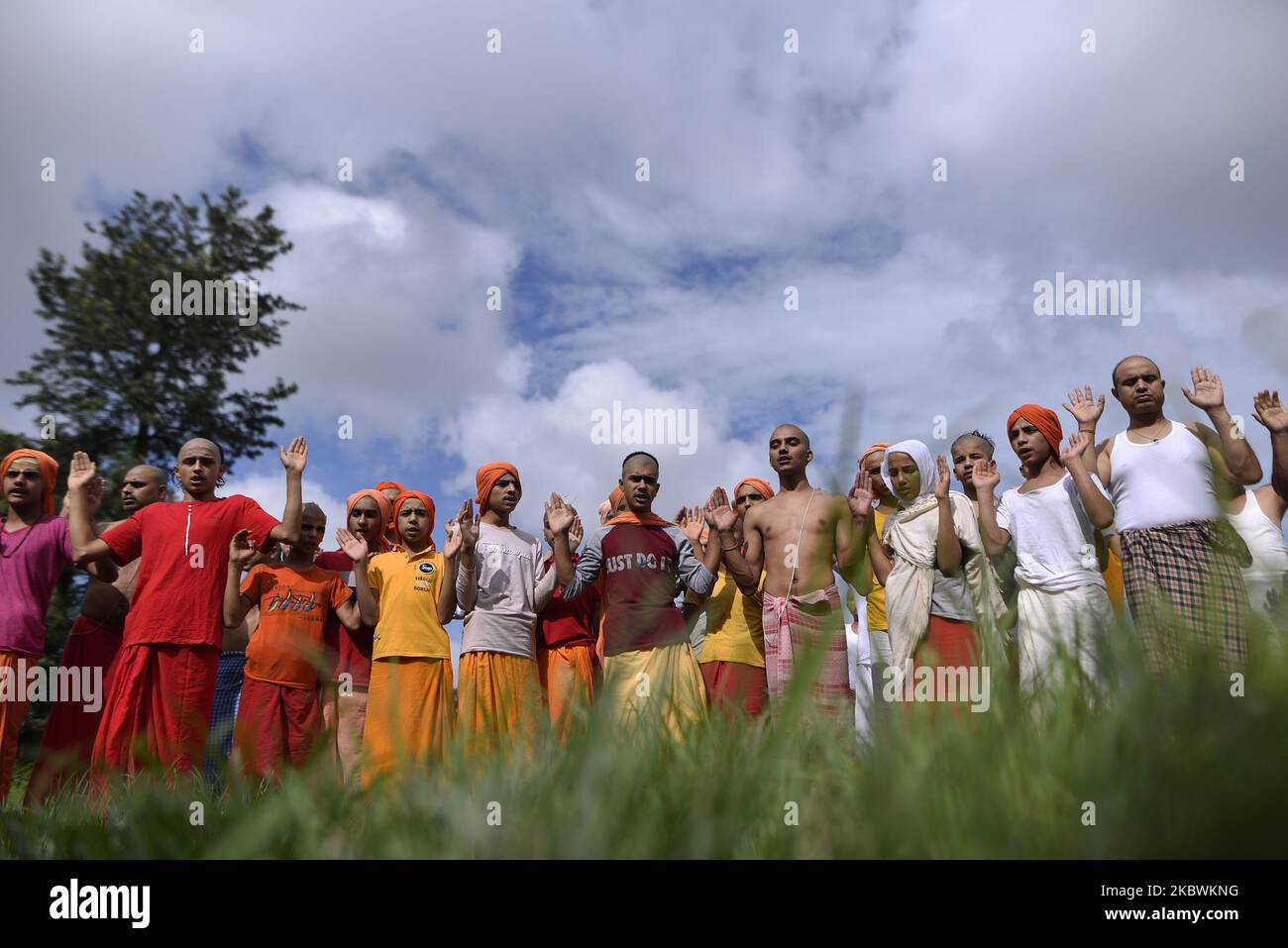 Nepalese youth from Hindu school Bhagwat Sanyaas Aashram Gurukul ...