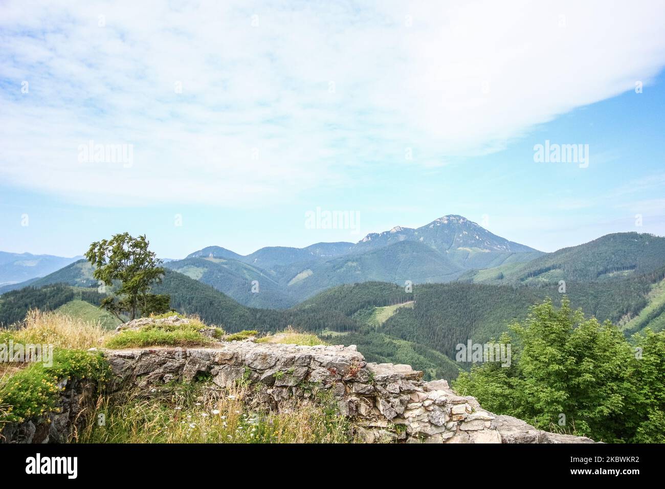 General view of the Tatra-Fatra Belt Mountains summits from the ...
