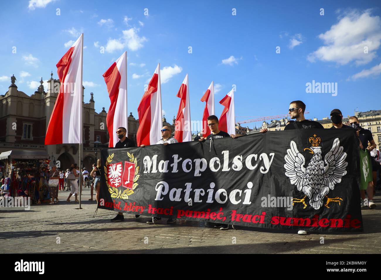 'Lesser Poland patriots' banner is seen during a far-right march during ...