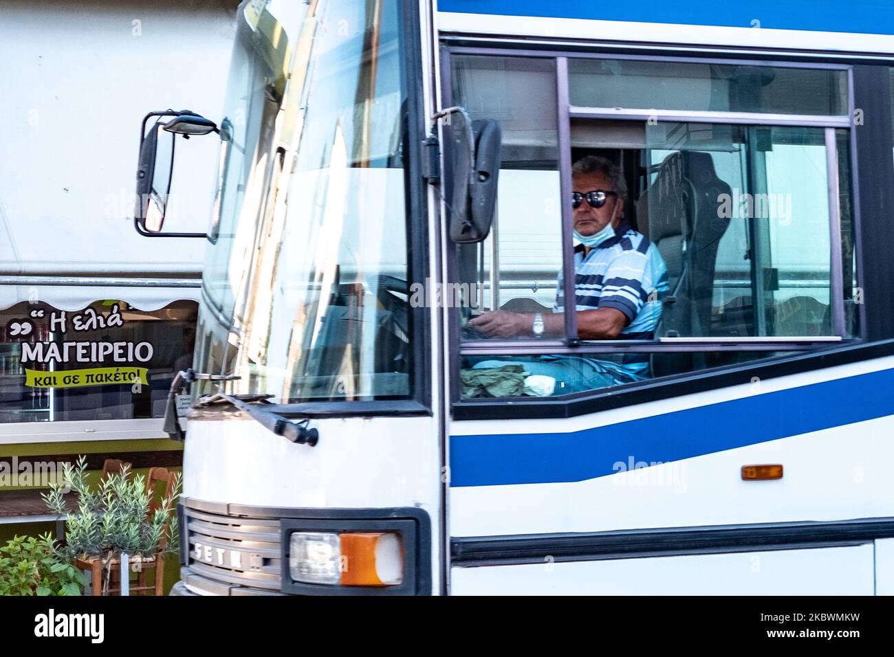Greece bus driver mask hi-res stock photography and images - Alamy
