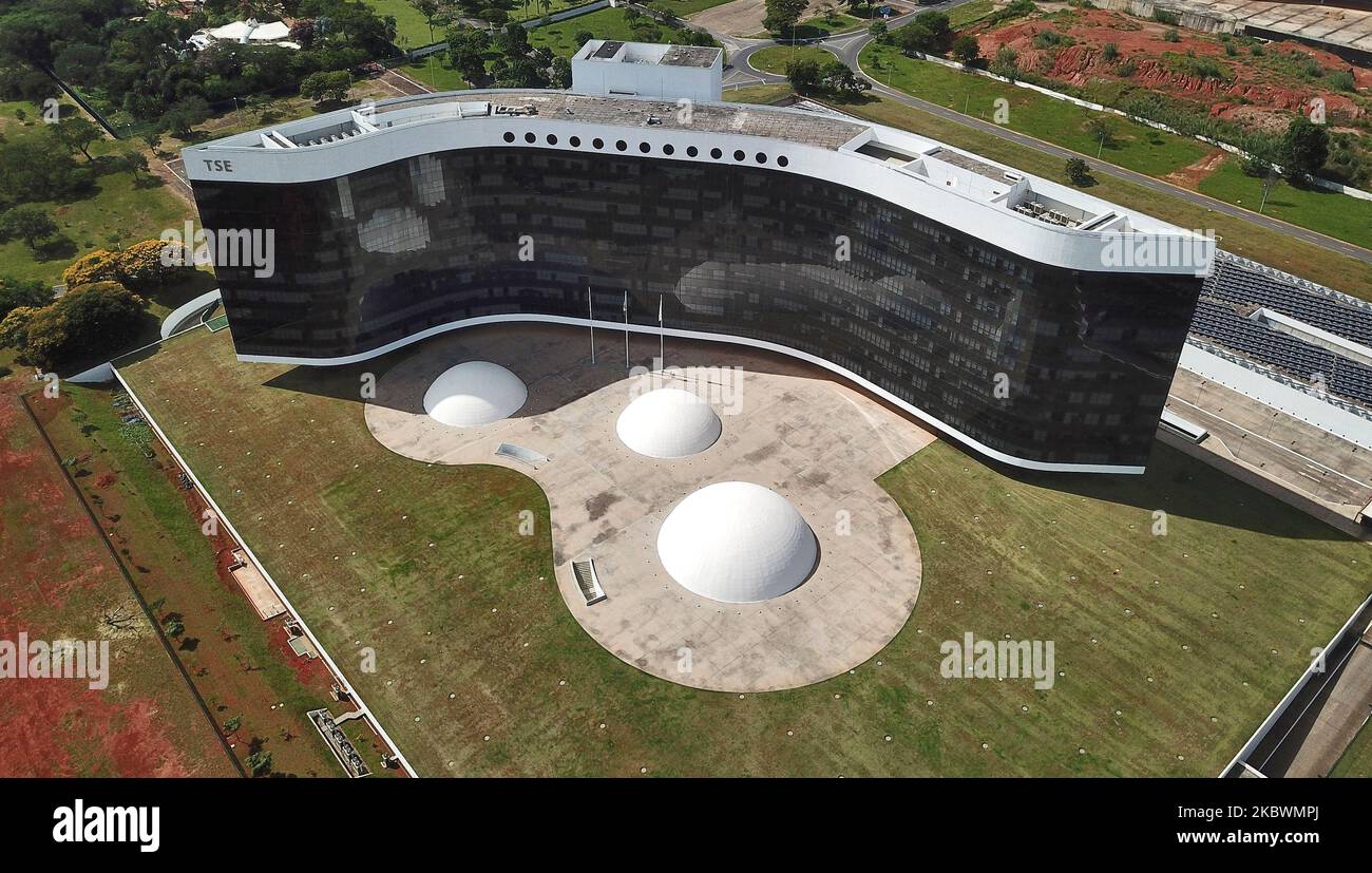 An aerial shot of the Superior Electoral Court building (TSE) in ...