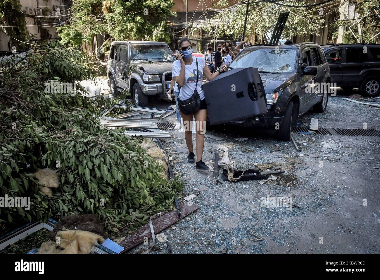 Damaged buildings are seen the day after a massive explosion at the ...