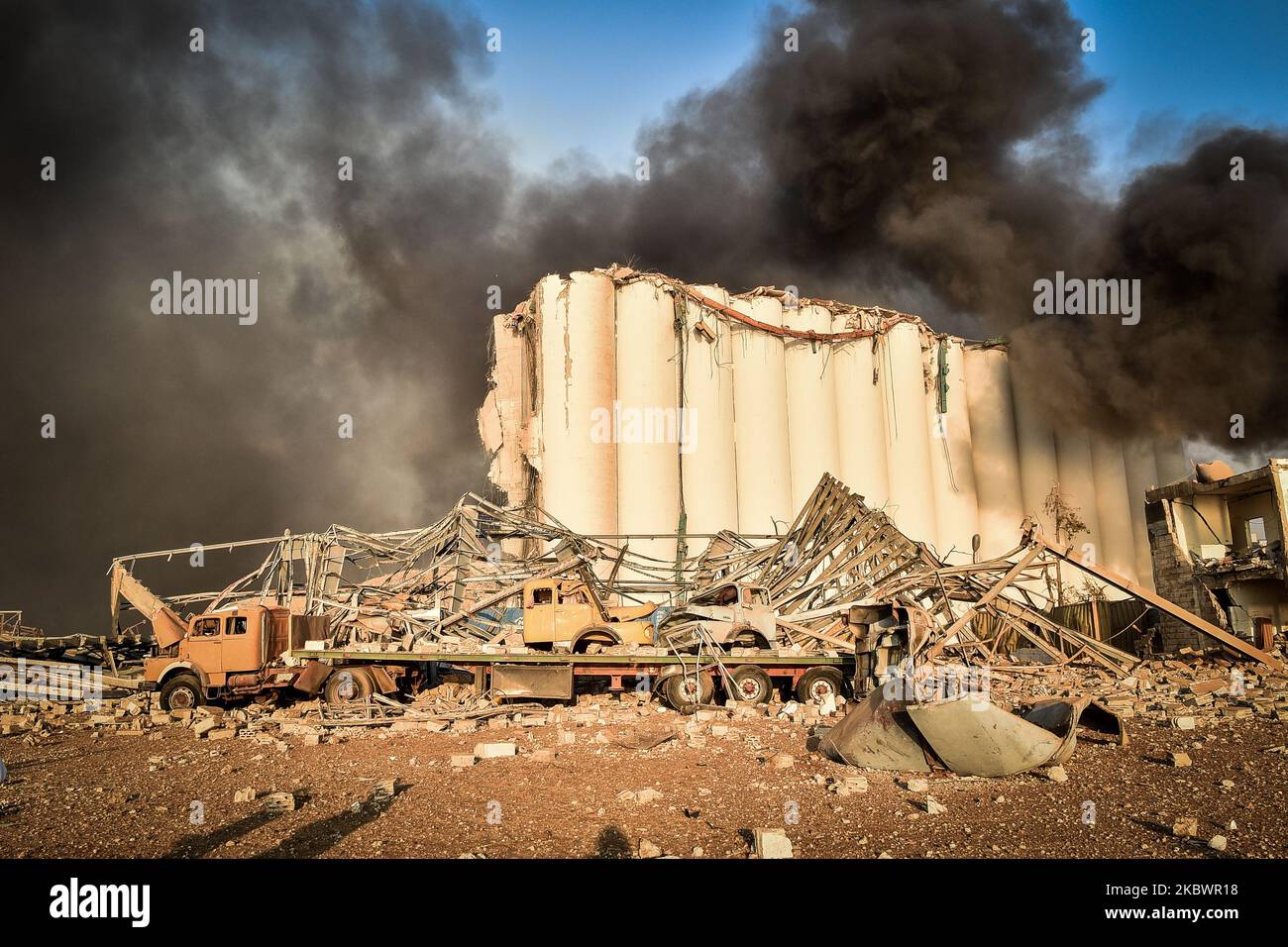 Smoke rises after explosions hi-res stock photography and images - Alamy