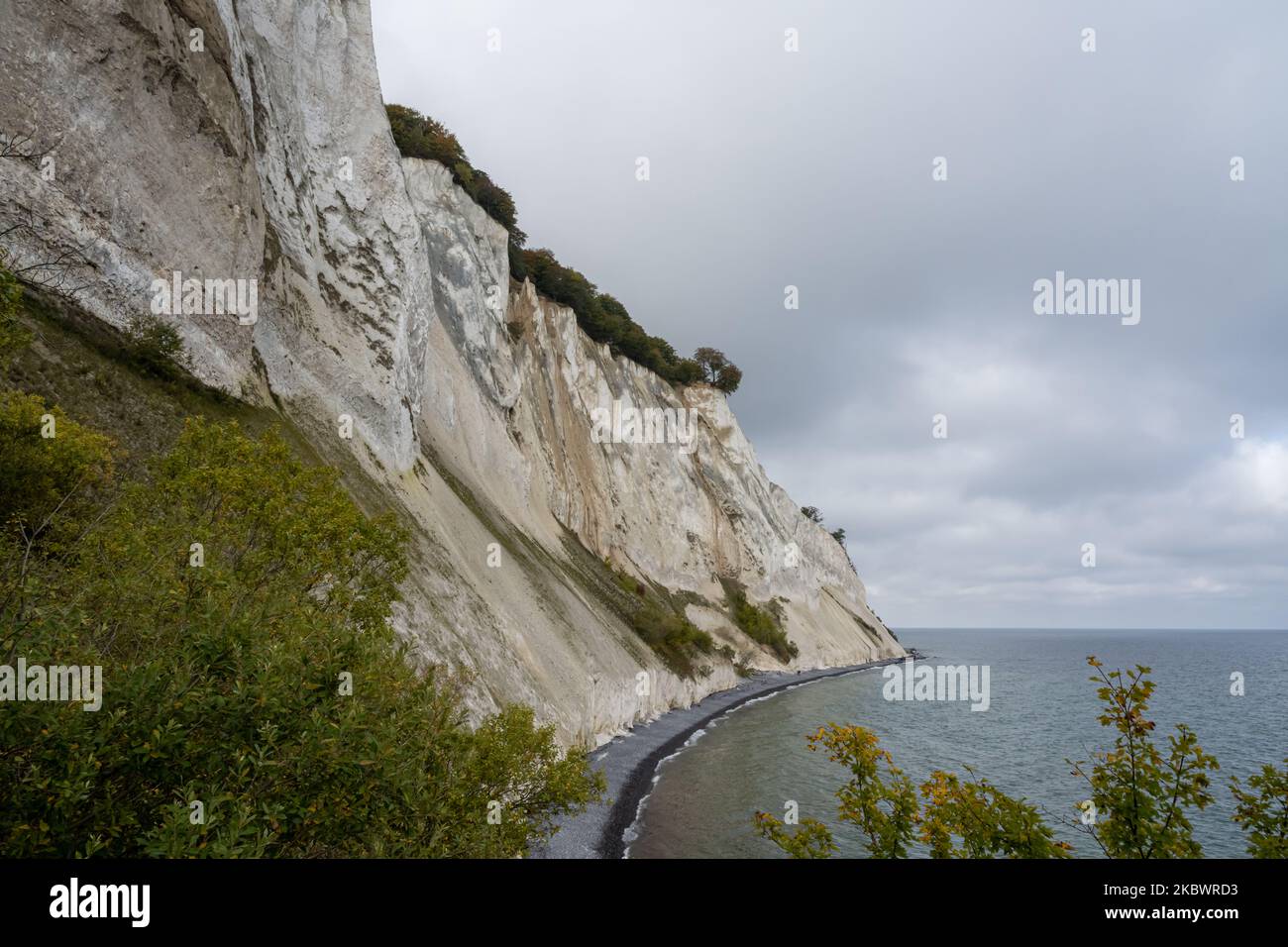 Beautiful chalk cliffs towering over the Baltic Sea. Picture from Mons ...
