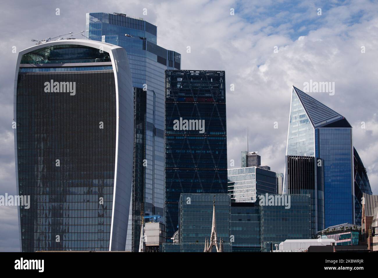The commercial towers of the City of London financial district ...