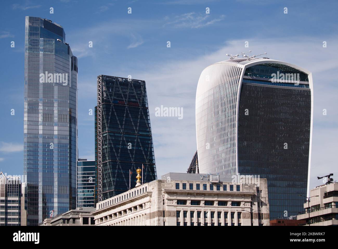 The commercial towers of the City of London financial district ...