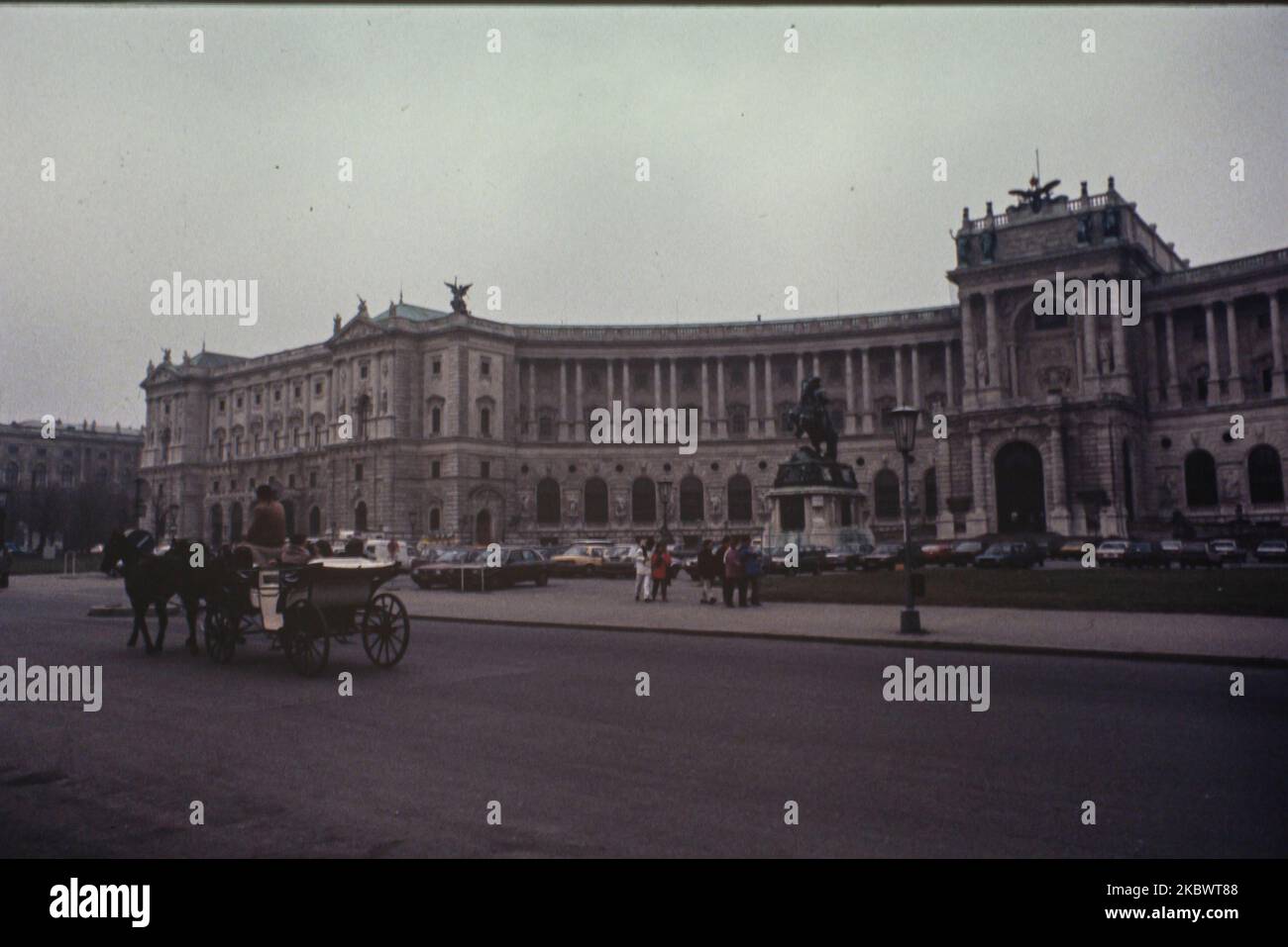 Vienna, Austria April 1985: Heldenplatz square view in 80s Stock Photo ...