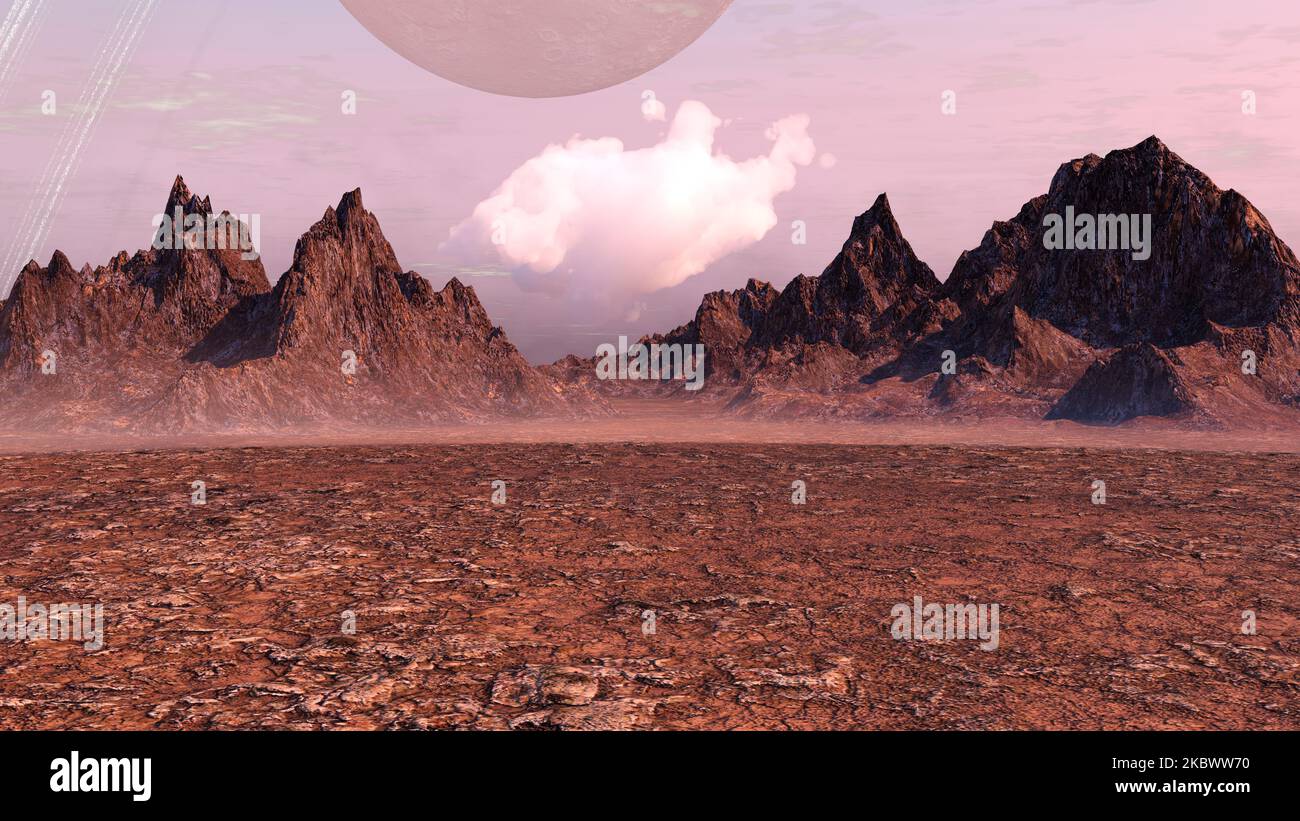 3D rendering of a science fiction alien landscape Stock Photo - Alamy