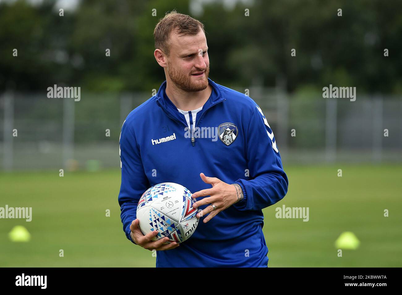 Oldham's David Wheater during pre-season training at Chapel Road ...