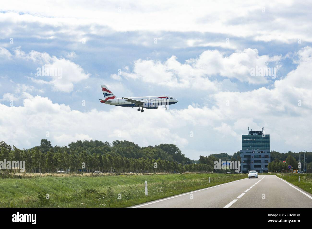 British Airways Airbus A319 aircraft as seen flying on final approach ...
