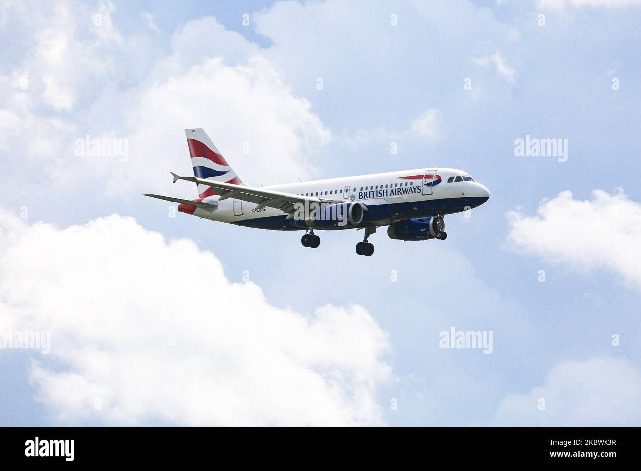 British Airways Airbus A319 aircraft as seen flying on final approach ...
