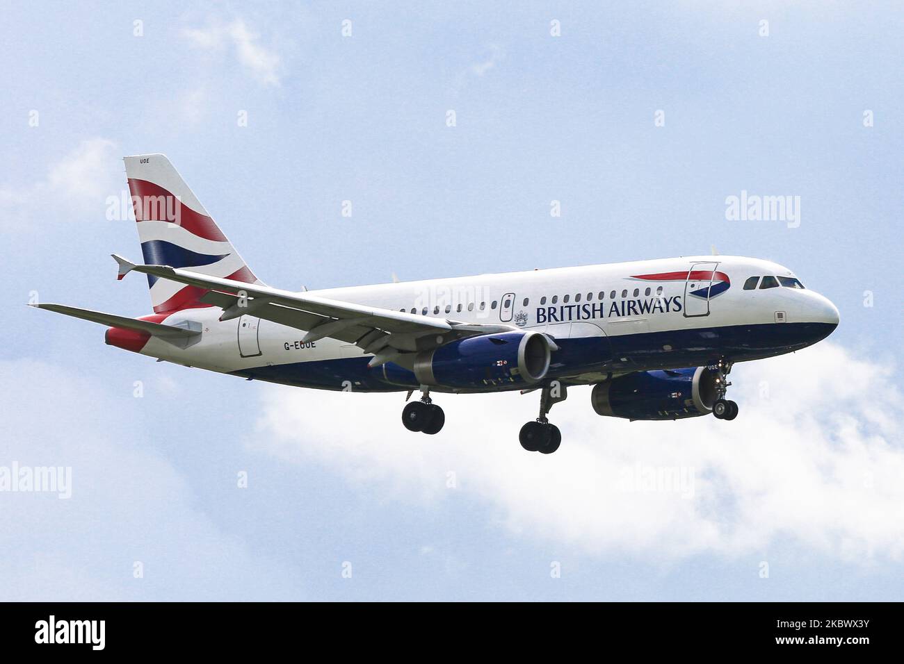 British Airways Airbus A319 aircraft as seen flying on final approach ...