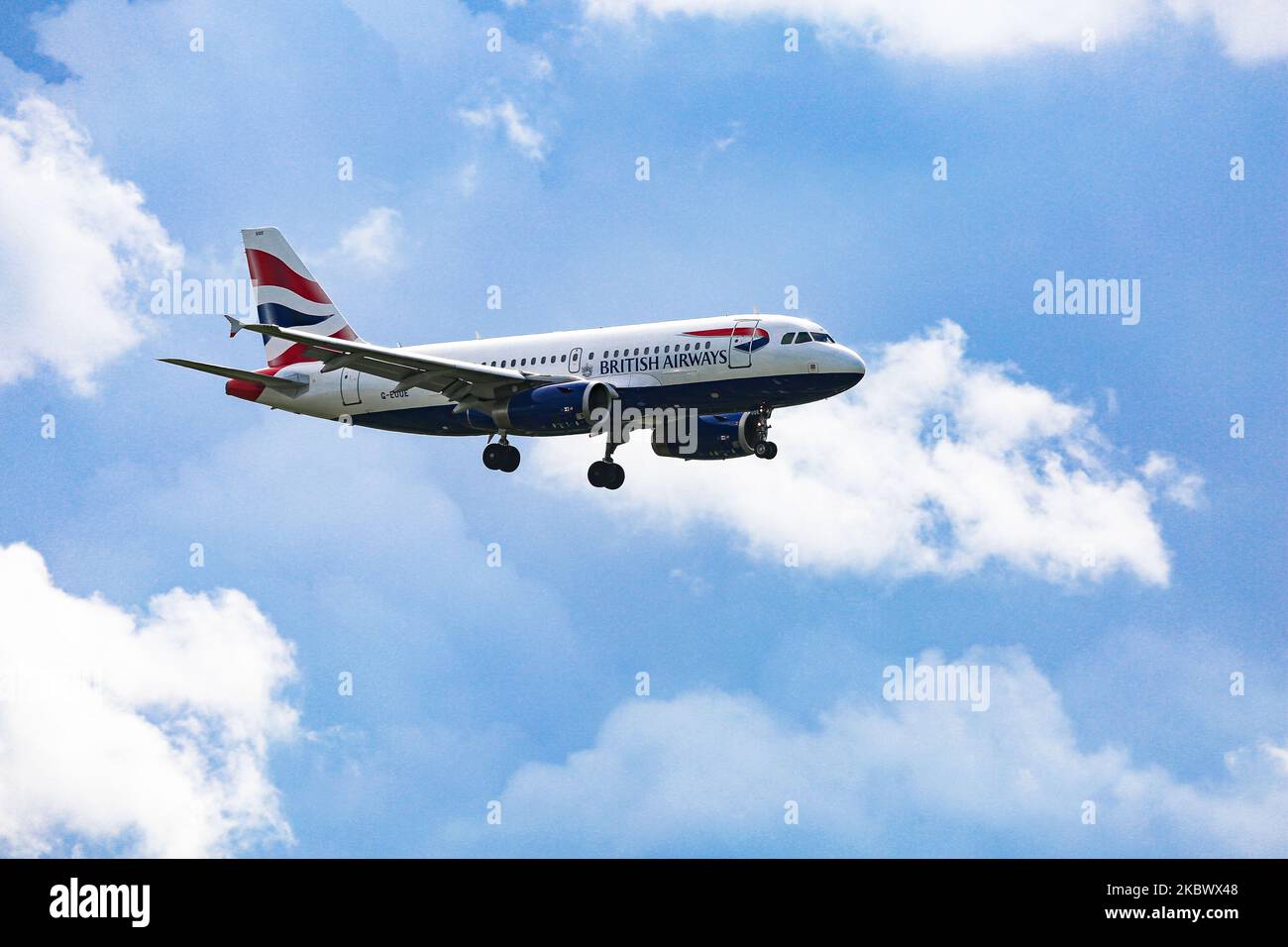 British Airways Airbus A319 aircraft as seen flying on final approach ...