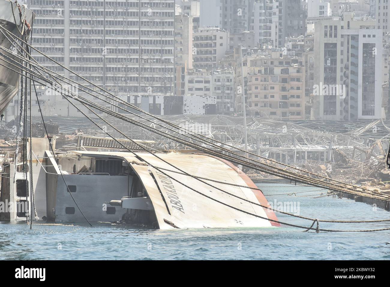 A general view of the Port after the massive explosion at the Port of ...