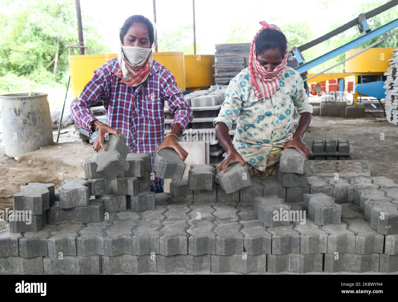 Women workers in Assam, India on August 7, 2020 continues their field ...