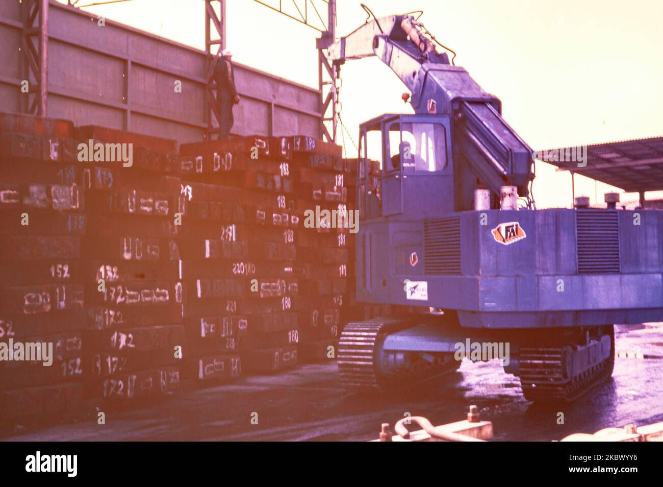 Rome, Italy may 1979: Work cargo truck bulldozer scene in 70s Stock ...