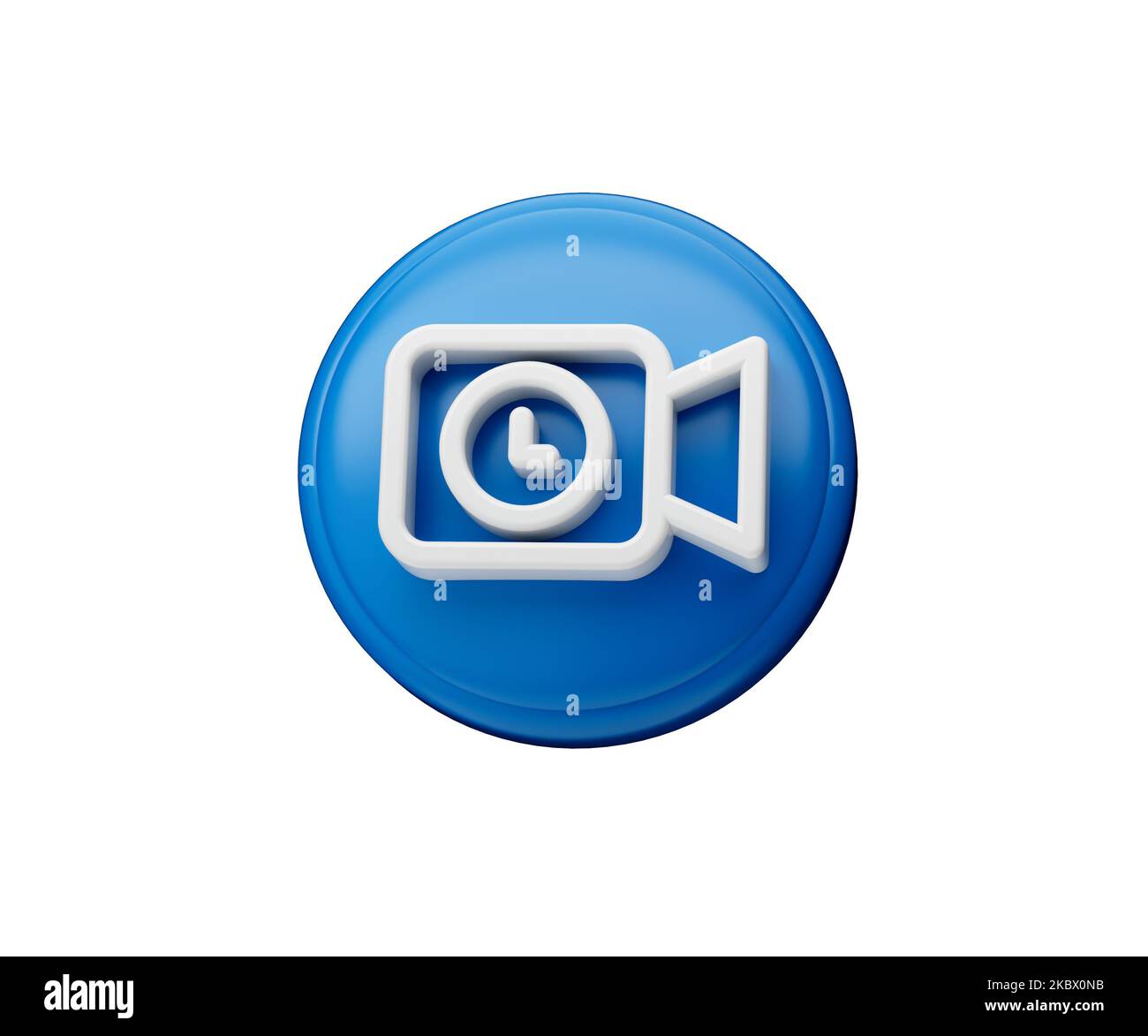 3d glossy illustration of pending video symbol or icon isolated on ...