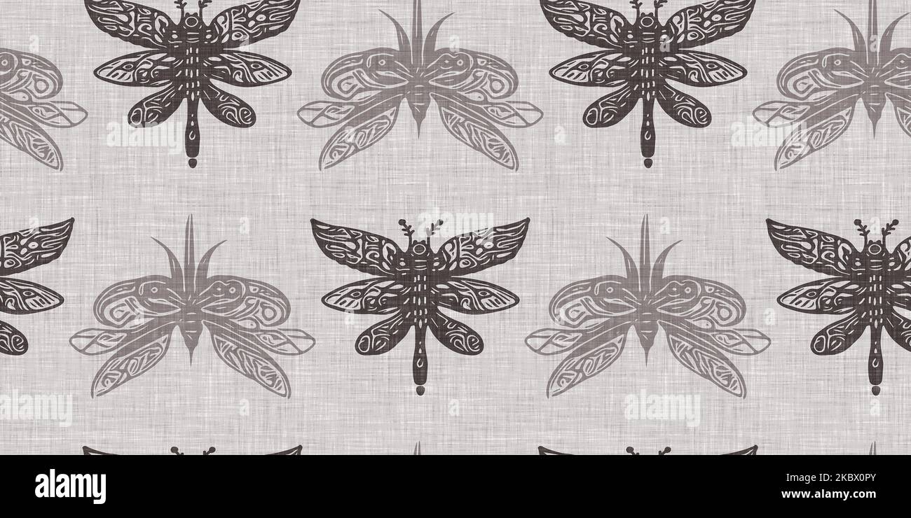 Farmhouse gray butterfly seamless border. Rustic French wildlife for ...