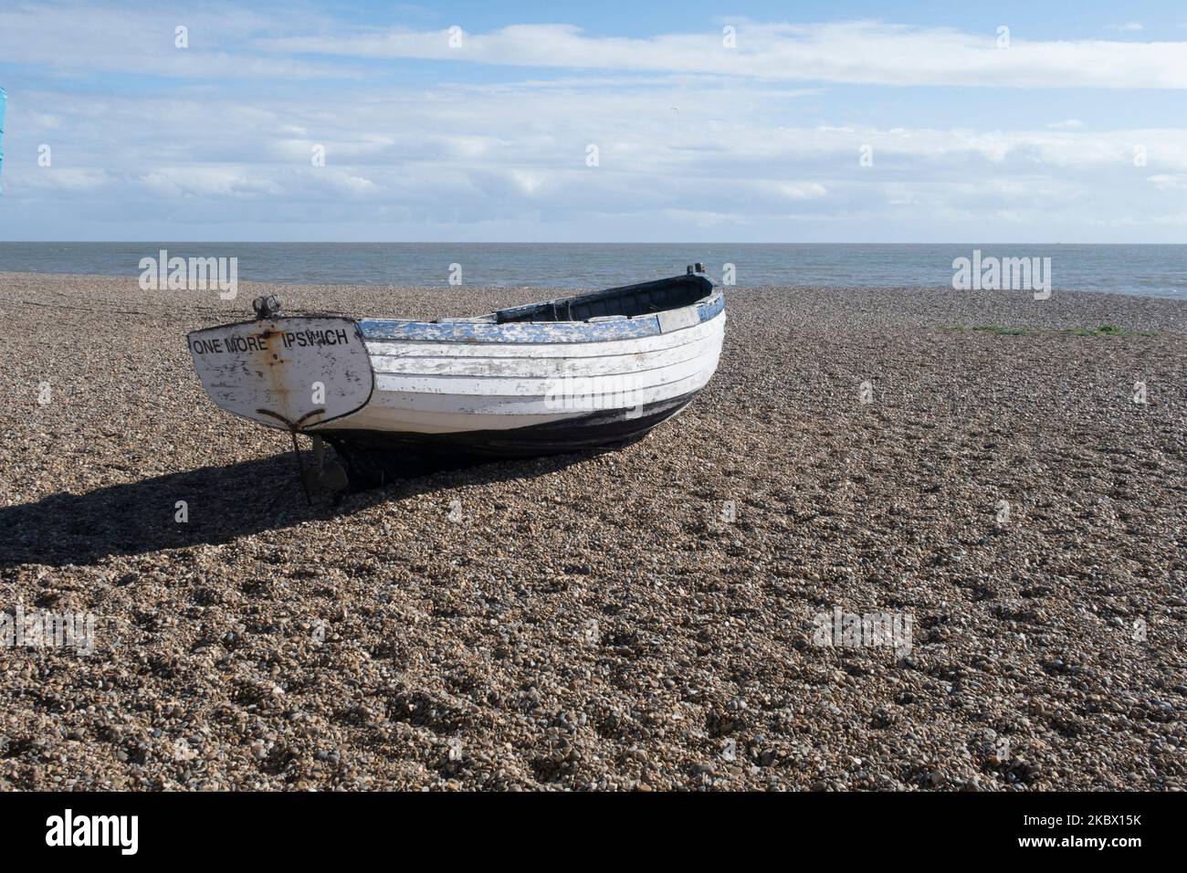 Aldeburgh pebble beach with boats Suffolk England UK Stock Photo - Alamy