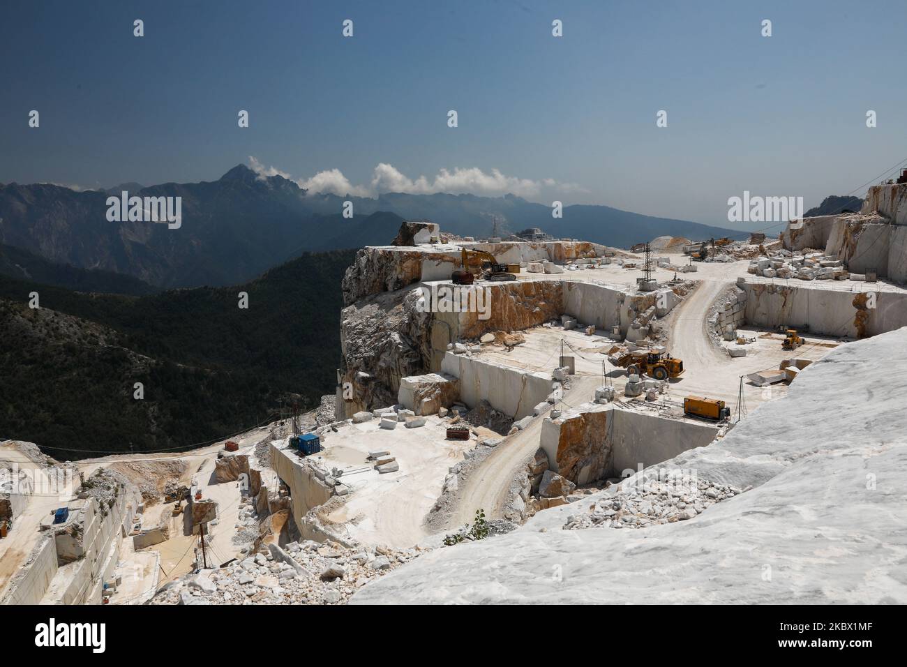 The landscape of the quarries of Colonnata. The Carrara quarries were ...