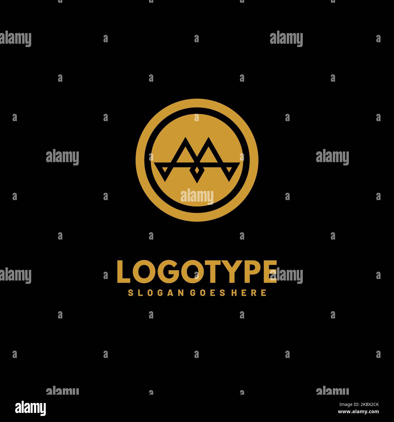 Modern initial AA logo letter simple and creative design concept Stock ...