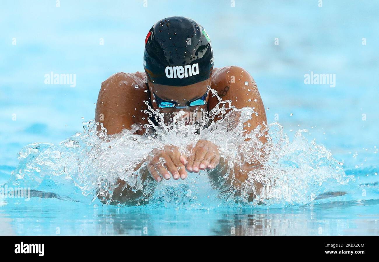 Martina Carraro (ITA) competes in the women's 100m breaststroke during ...