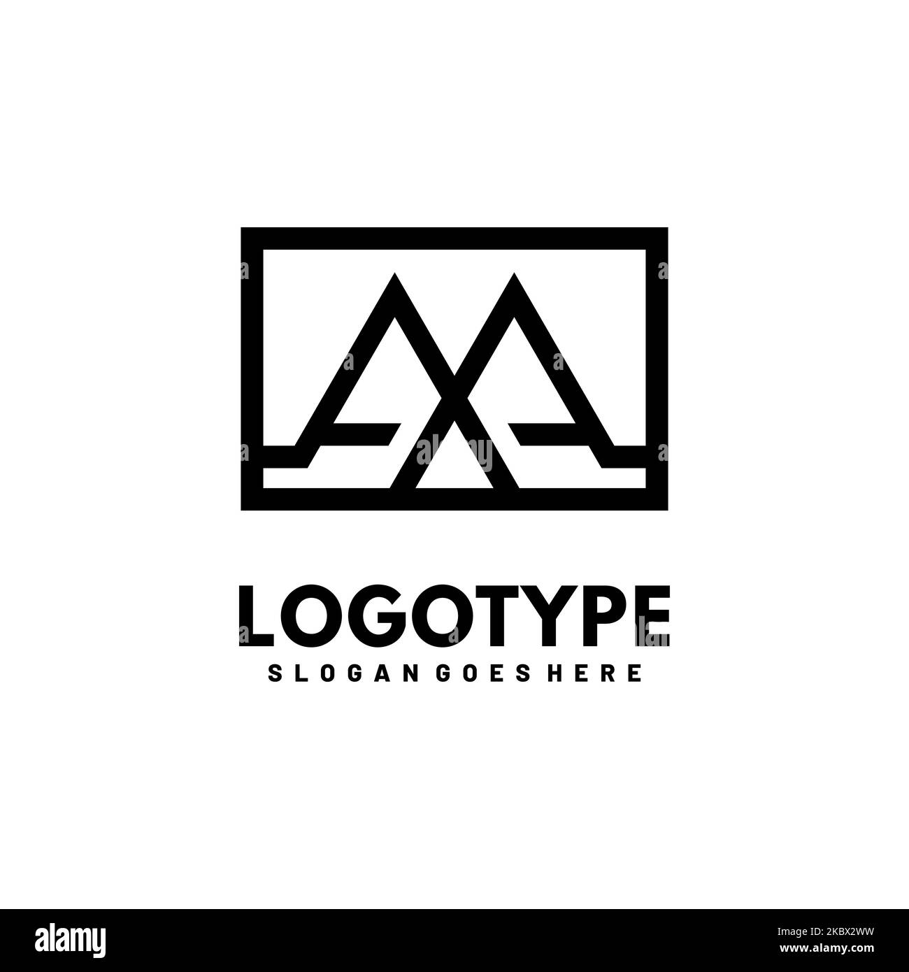 Modern initial AA logo letter simple and creative design concept Stock ...