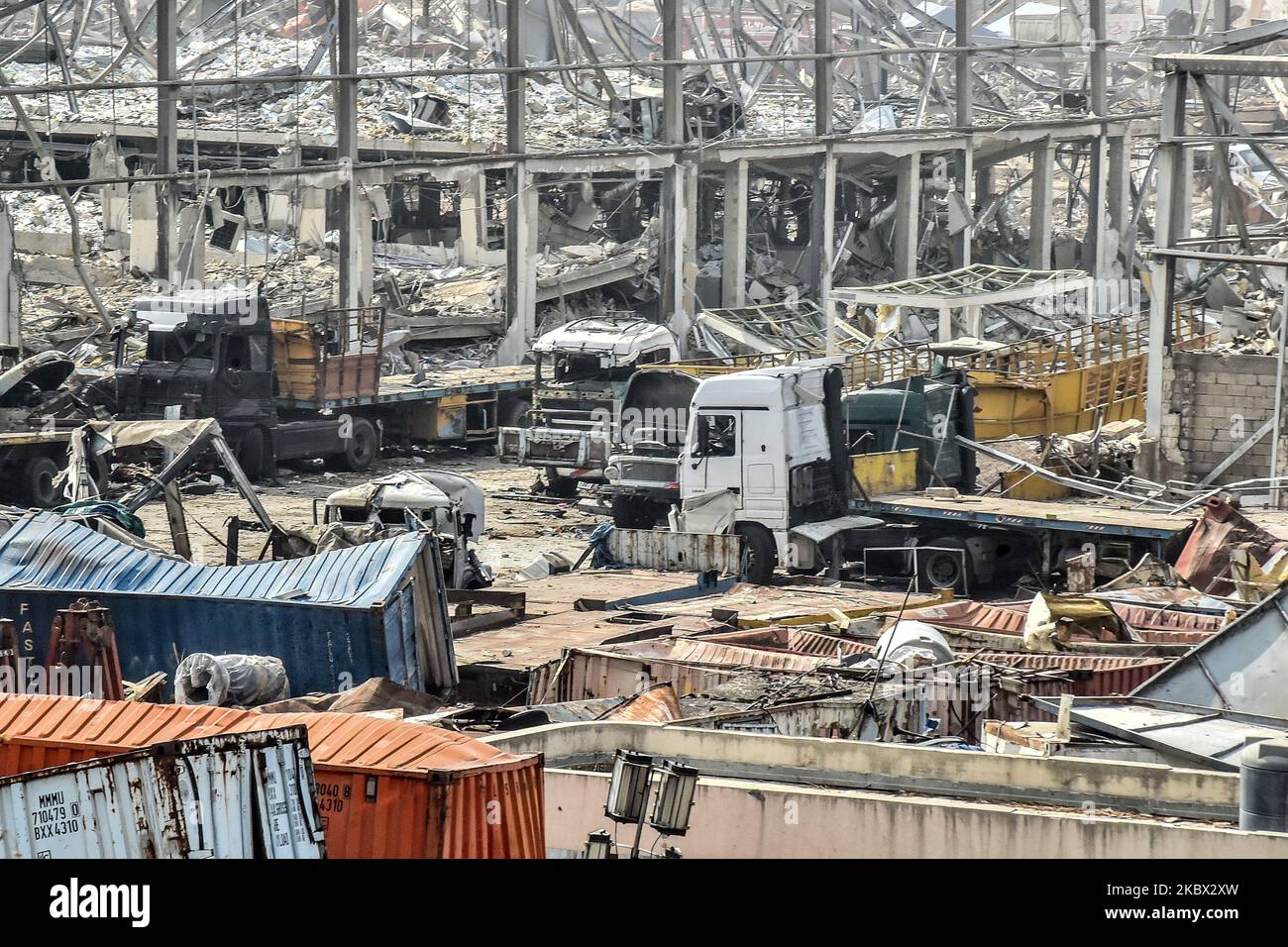 A general view of the port of Beirut, after a massive explosion at the ...