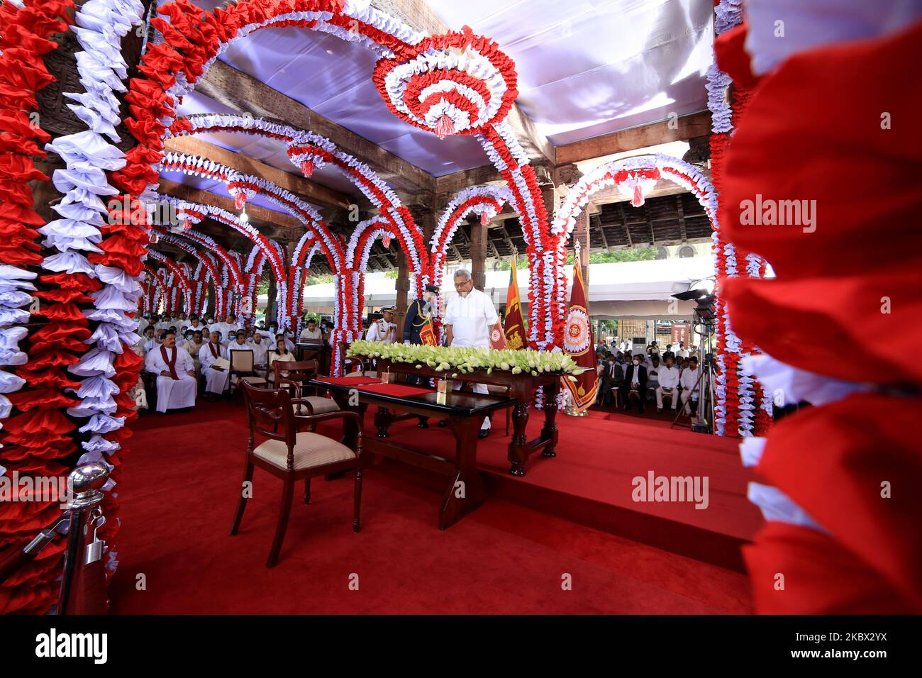 Sri Lankan president Gotabaya Rajapaksa arrives at an event for the ...