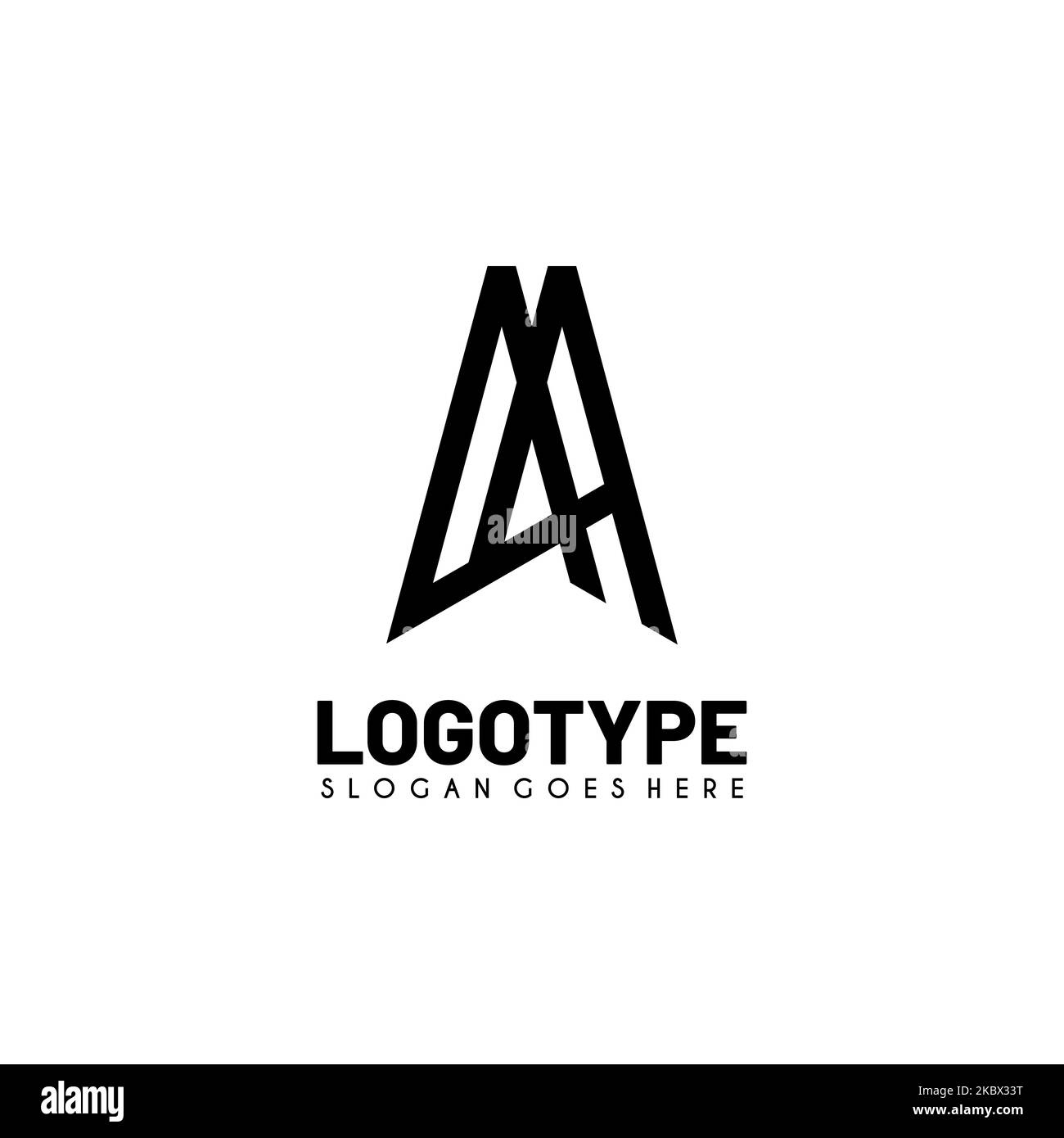 Modern initial AA logo letter simple and creative design concept Stock ...