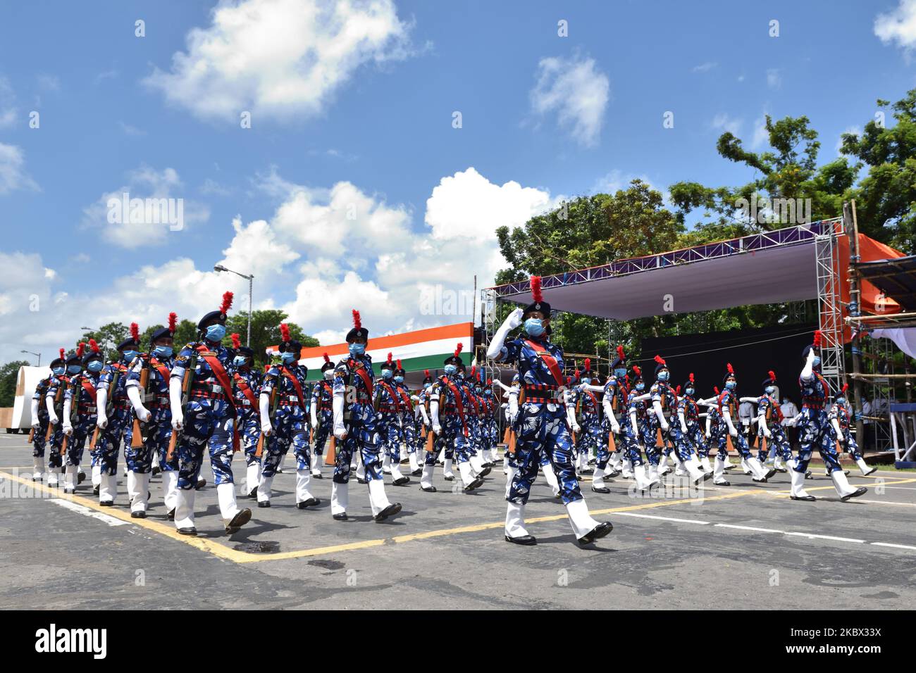 Rapid Action Force, lady contingent practices march past during the ...