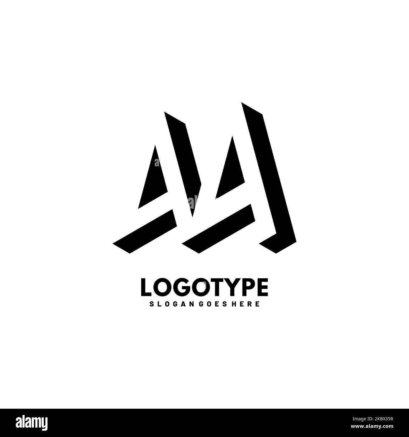 Modern initial AA logo letter simple and creative design concept Stock ...