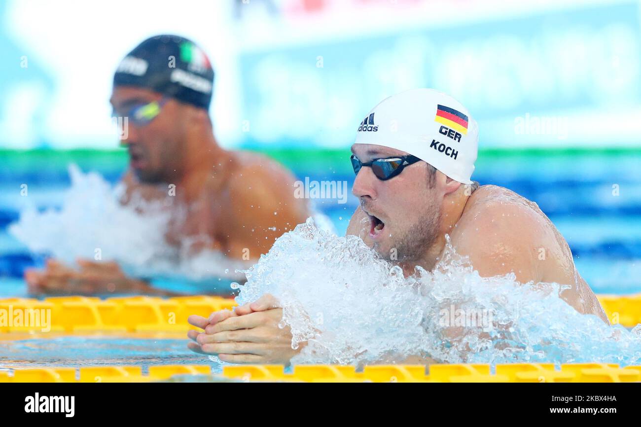 Marco Koch (GER) competes in men's 200m breaststroke during the ...