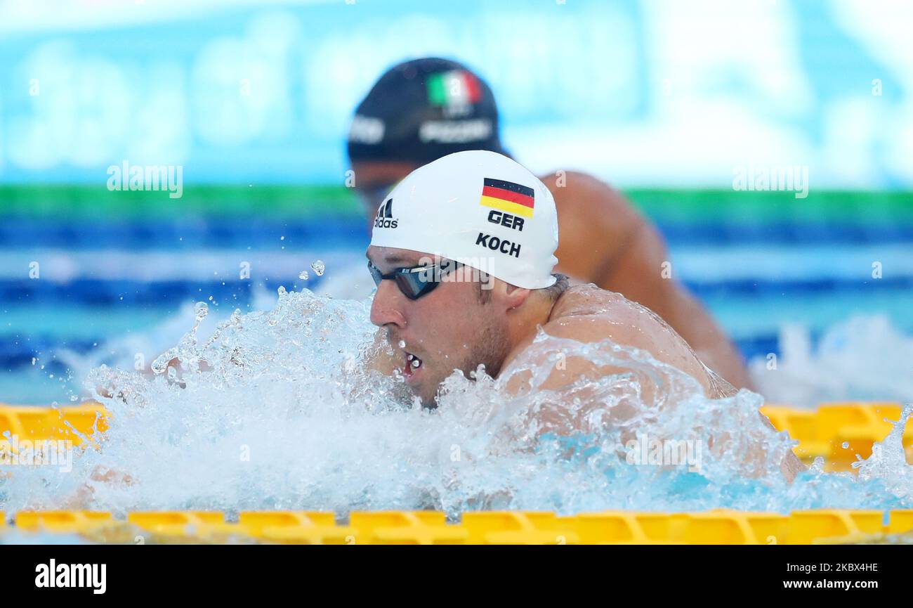 Marco Koch (GER) competes in men's 200m breaststroke during the ...