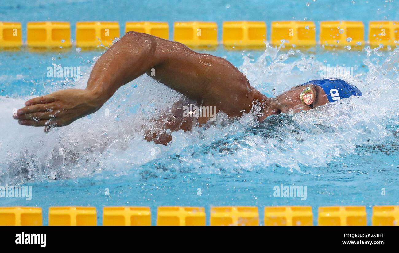 Gabriele Detti (ITA) competes in men's 200m freestyle during the ...