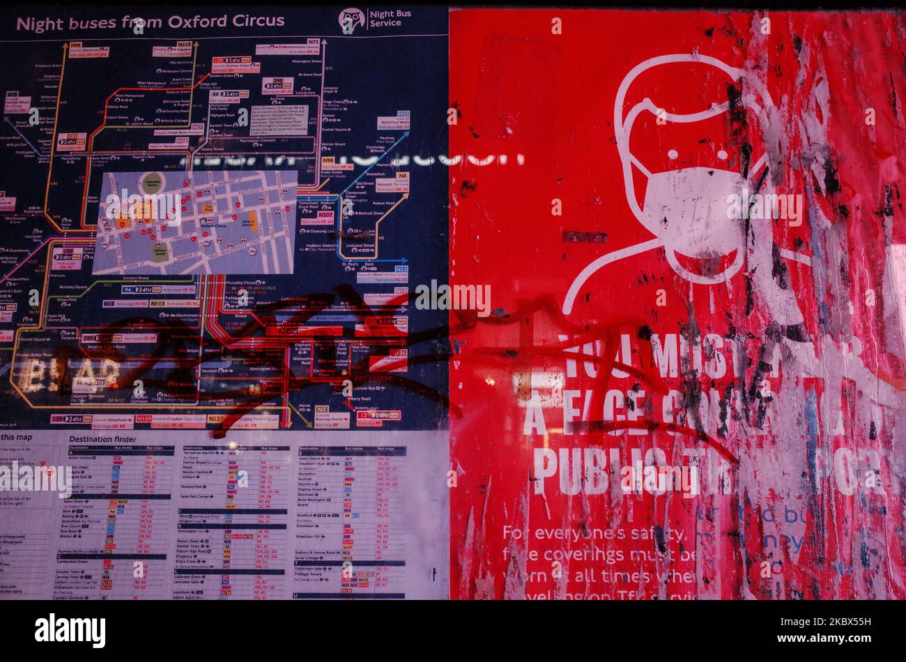 Bus stop poster oxford street hi-res stock photography and images - Alamy
