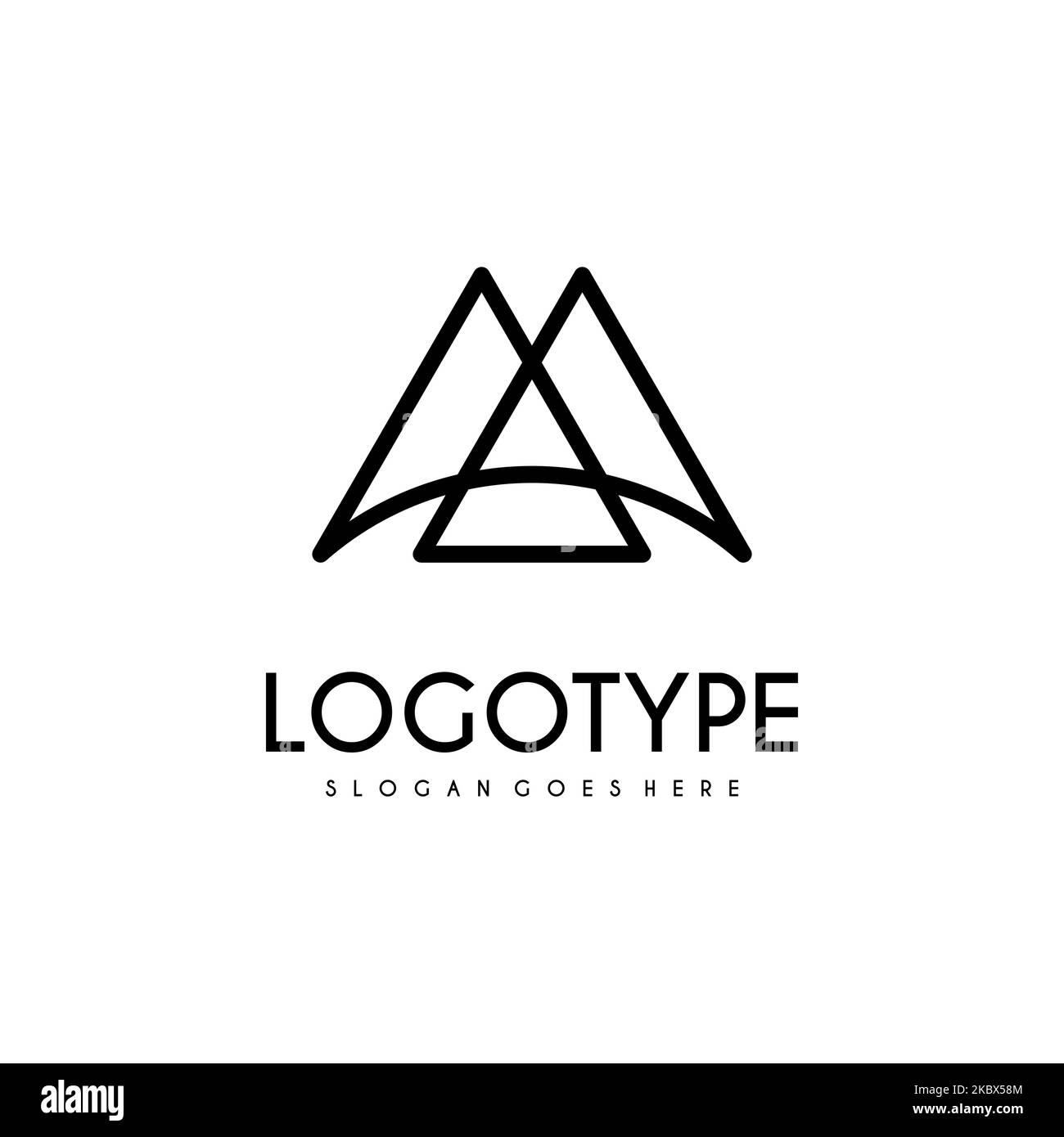 Modern initial AA logo letter simple and creative design concept Stock ...