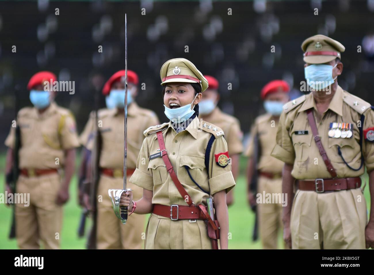 Parade commander shouts a command on the occasionÂ Â Â 74th ...