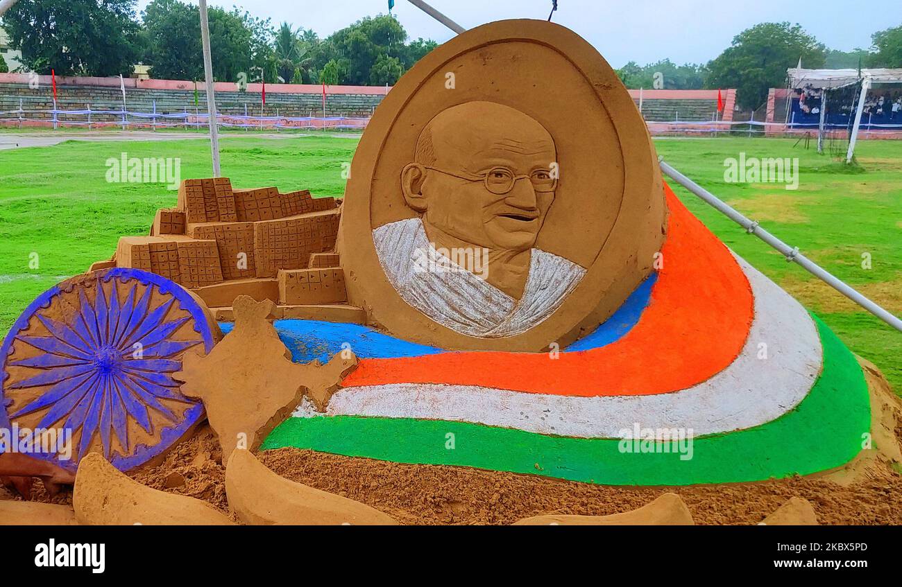 Indian sand artist Ajay Rawat creates sand arts on the occasion of ...