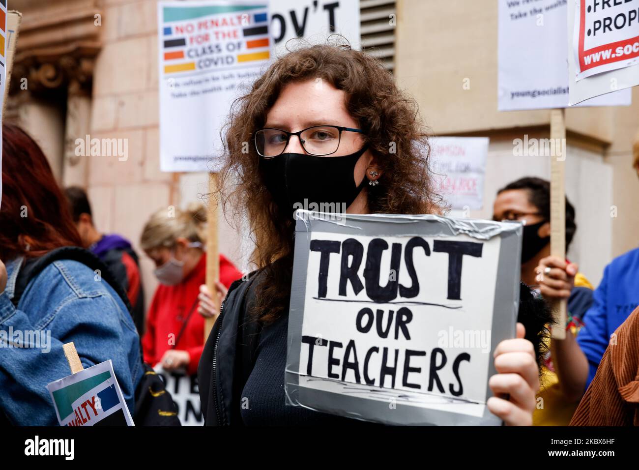 Youth protests in front of the Department for Education as a new exam ...