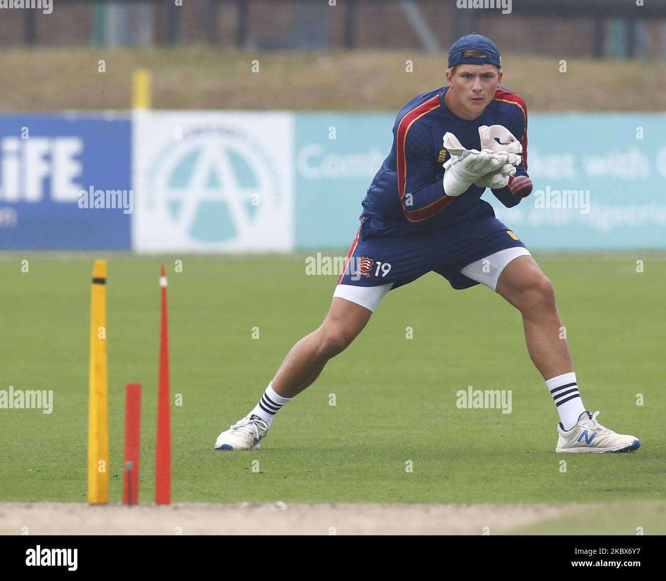 Essex's Michael Pepper practising before game during day one of Bob ...