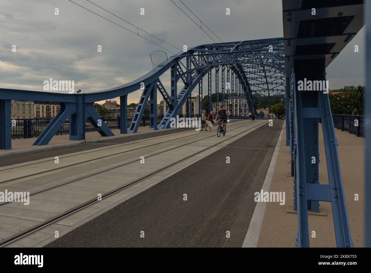 A view of Jozef Pilsudski Bridge after renovation work. The famous ...