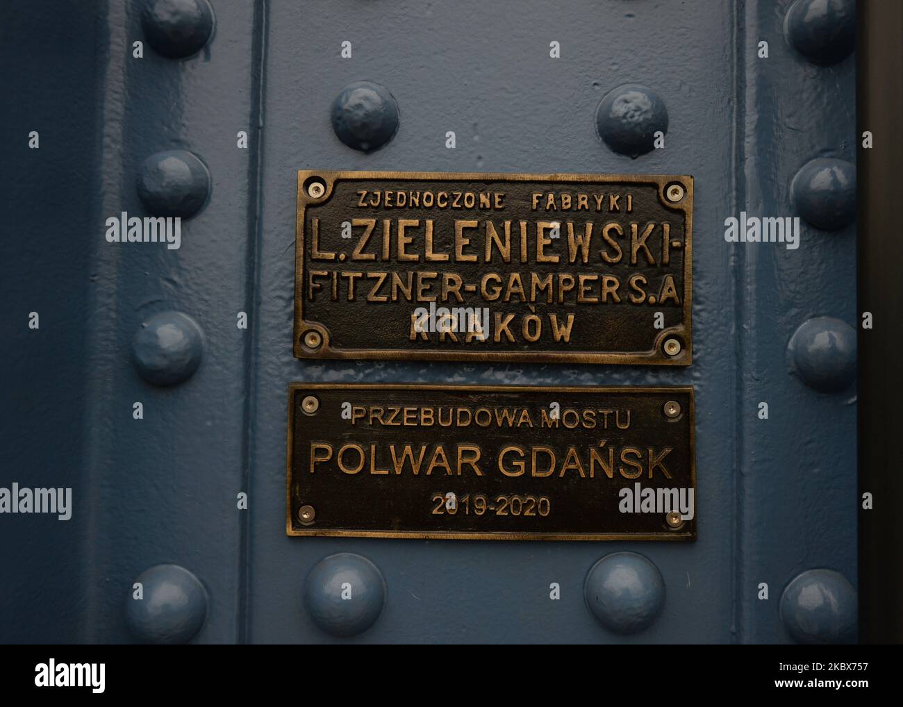 A view of plaques 'Zieleniewski Krakow' and 'Polwar Gdansk' constrction ...